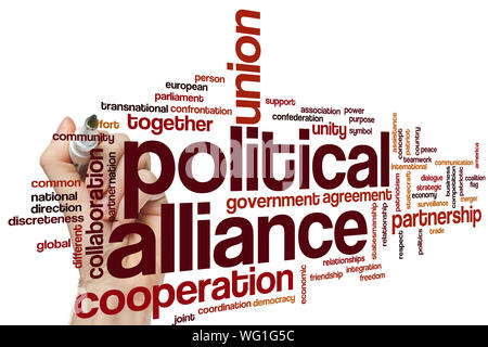 Political alliance word cloud concept Stock Photo - Alamy