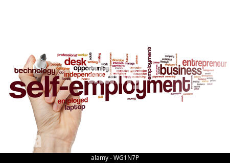 Self-employment word cloud concept Stock Photo - Alamy