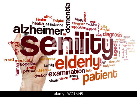 Senility word cloud concept Stock Photo - Alamy