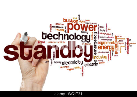 Standby word cloud concept Stock Photo - Alamy