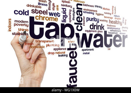 Tap water word cloud concept Stock Photo - Alamy
