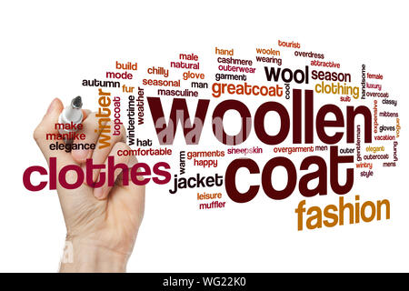 Woolen coat word cloud concept Stock Photo - Alamy