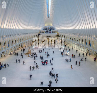 Interior of the Oculus part of the transportation hub at the World ...