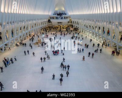 Interior of the Oculus part of the transportation hub at the World ...