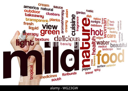 Mild word cloud concept Stock Photo - Alamy