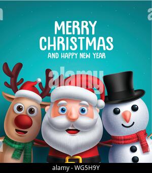 Merry Christmas greeting with Santa Claus or Father Frost with gift and ...