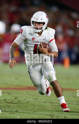 August 31, 2019 Fresno State Bulldogs quarterback Jorge Reyna #11 ...