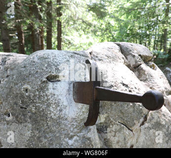 Excalibur also called Caliburn is a legendary sword in the stone of ...