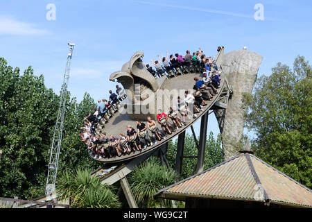 Spinning Swings at Amusement Park Stock Photo - Alamy