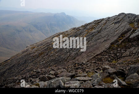 The Great Slab of Flat Crags, Bowfell, Lake District, Cumbria, England ...