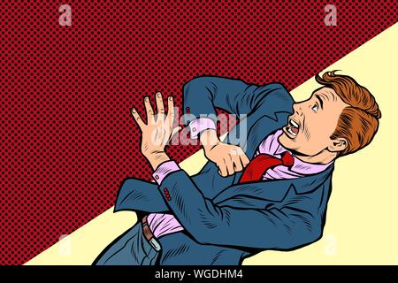 scared man, human emotions. Pop art retro vector illustration drawing ...