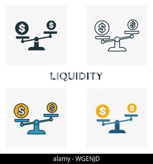 financial liquidity concept , outline icon, linear sign, thin line ...