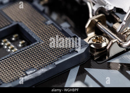 Land Grid Array CPU on top of random access memory sticks Stock Photo ...