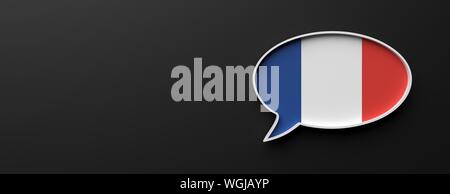 French flag speech bubble Stock Photo - Alamy