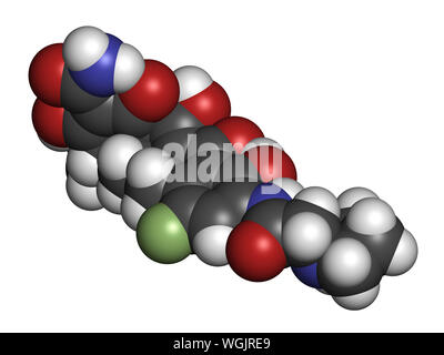 Eravacycline antibiotic drug molecule, illustration Stock Photo - Alamy