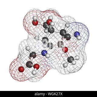 Palythine sunscreen molecule. 3D rendering. Atoms are represente Stock ...