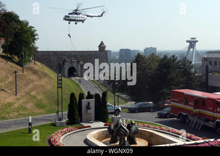 Bratislava, Slovakia - September 1, 2019: Presentation of Slovak ...