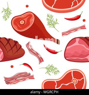 Meat on the bone pattern seamless Stock Vector Image & Art - Alamy