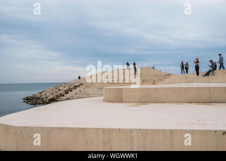 Durres, Albania - May 2019: View of Vollga Waterfront Promenade Stock ...