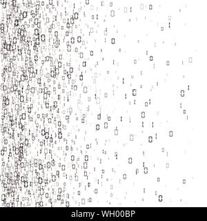 Stream of random binary numbers. Matrix. Encoding data. Vector illustration Stock Vector Image ...