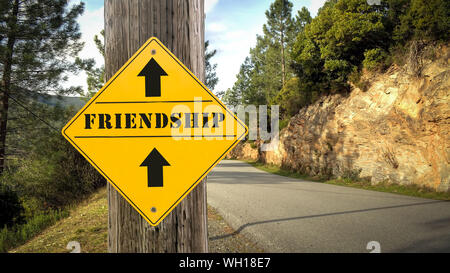 Street Sign the Direction Way to Friendship Stock Photo - Alamy