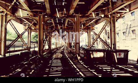 Railway rail tracks under bridge Stock Photo: 87149080 - Alamy