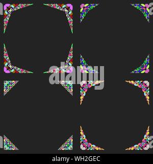 Curved stone mosaic page border design set - vector design elements ...