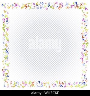 Pattern of rainbow question marks scattered in the shape of heart on ...