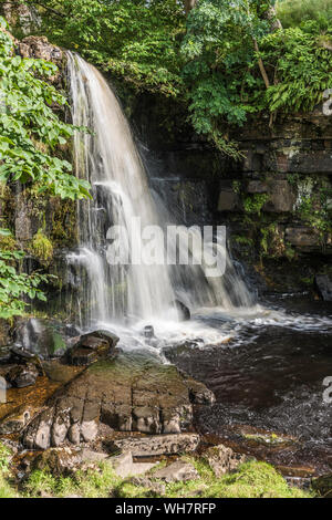 Catrake Force waterfall on the Coast to Coast scenic walk near the ...
