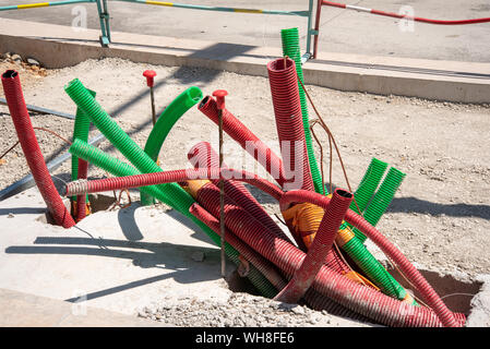 underground electric cable infrastructure communication installation ...