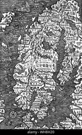 The Swedish ecclesiastic Olaus Magnus map Carta marina from 1539 shows ...
