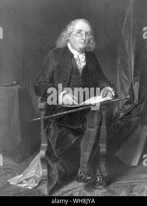 Benjamin Franklin (1706-1790), US scientist, inventor and statesman ...