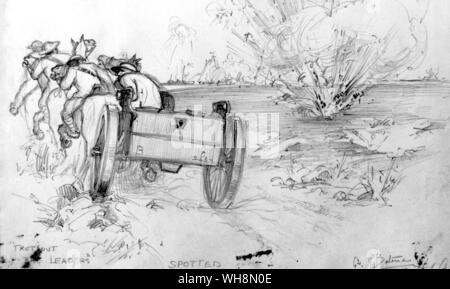 WW1: War drawing by Gunner Harry Bateman of the Royal Field Artillery ...