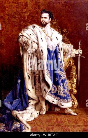This image features King Ludwig II of Bavaria with his family. Ludwig ...