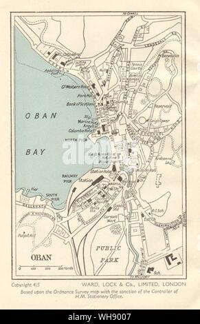 OBAN vintage town/city plan. Scotland. WARD LOCK 1935 old vintage map ...