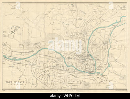 BATH town city plan. Somerset 1920 old antique vintage map chart Stock ...