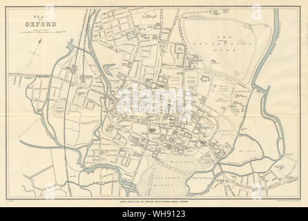 OXFORD town city plan. University colleges. Oxfordshire 1920 old ...