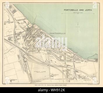 PORTOBELLO AND JOPPA vintage town/city plan. Scotland. WARD LOCK 1947 ...
