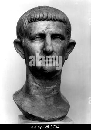 Emperor Claudius (10 BC-54 AD). Bust showing Claudius wearing the civil ...