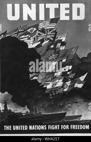 United Nations Fight for Freedom poster 1942 Stock Photo - Alamy