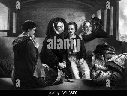 'Second Class the Parting' by Abraham Solomon illustrates the emotional ...