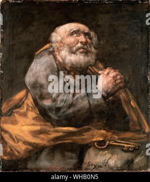 Francisco de Goya’s painting 'The Repentant St. Peter' portrays the ...
