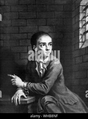 Jack Sheppard, in Newgate Prison awaiting execution, Jack Sheppard ...