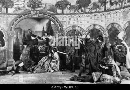 Martin Harvey's Hamlet mousetrap and death scene. Lyric Theatre 1905 ...