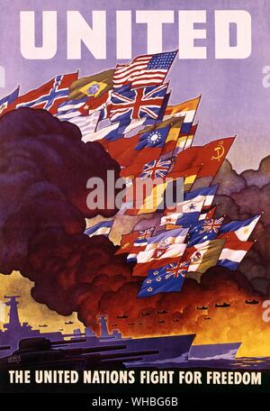 United Nations Second World War poster Stock Photo - Alamy