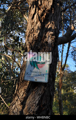 Shire of Kalamunda, a home in the forest sign, Whistlepipe Gully Walk ...