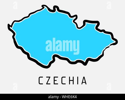 Czechia map outline - smooth country shape map vector. Czech Republic ...