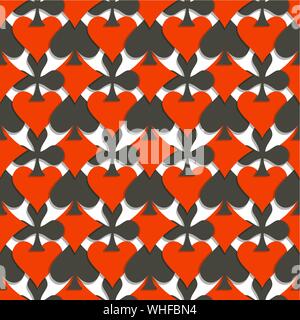 Vector playing cards suits seamless patterns. Backgrounds card suits ...