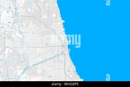 Chicago vector map. Detailed map of Chicago city administrative area ...