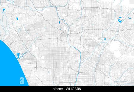 Los Angeles vector map. Detailed map of Los Angeles city administrative ...